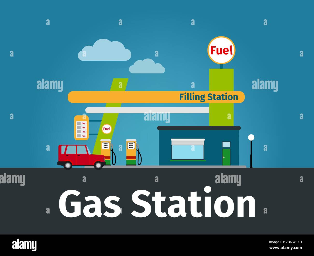 Village petrol pump Stock Vector Images - Alamy