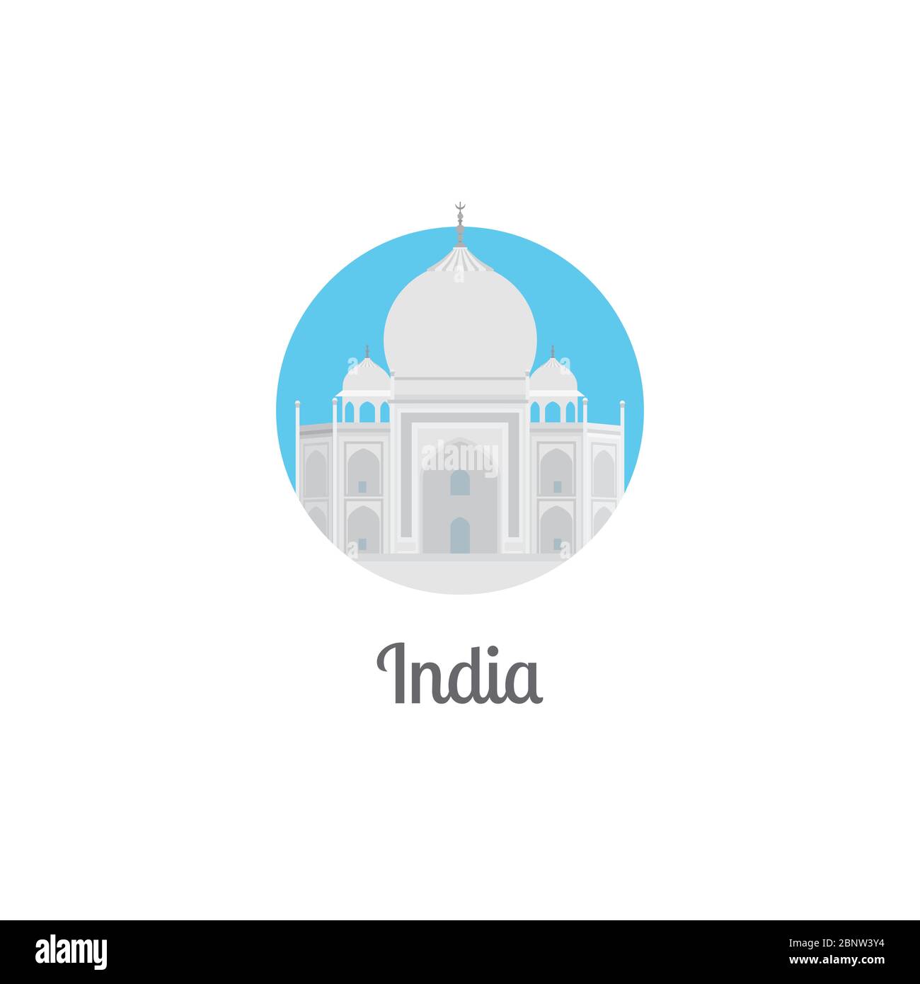 India landmark isolated round icon. Vector illustration Stock Vector ...