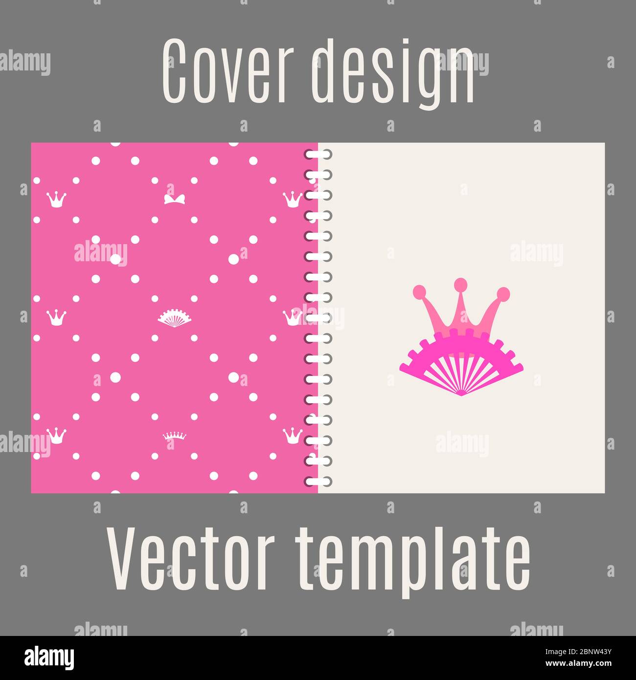 Cover design for print with princess pattern. Vector illustration Stock ...