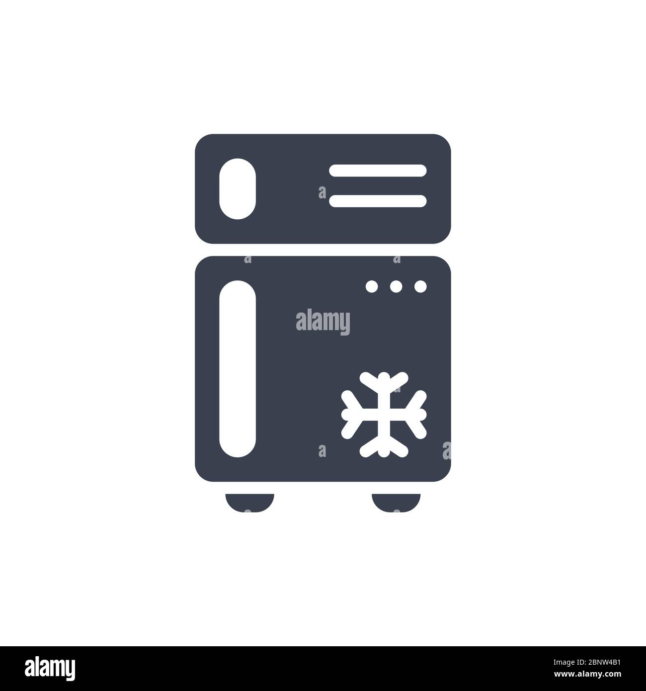 Vector illustration of one ice box icon or logo with black color and ...
