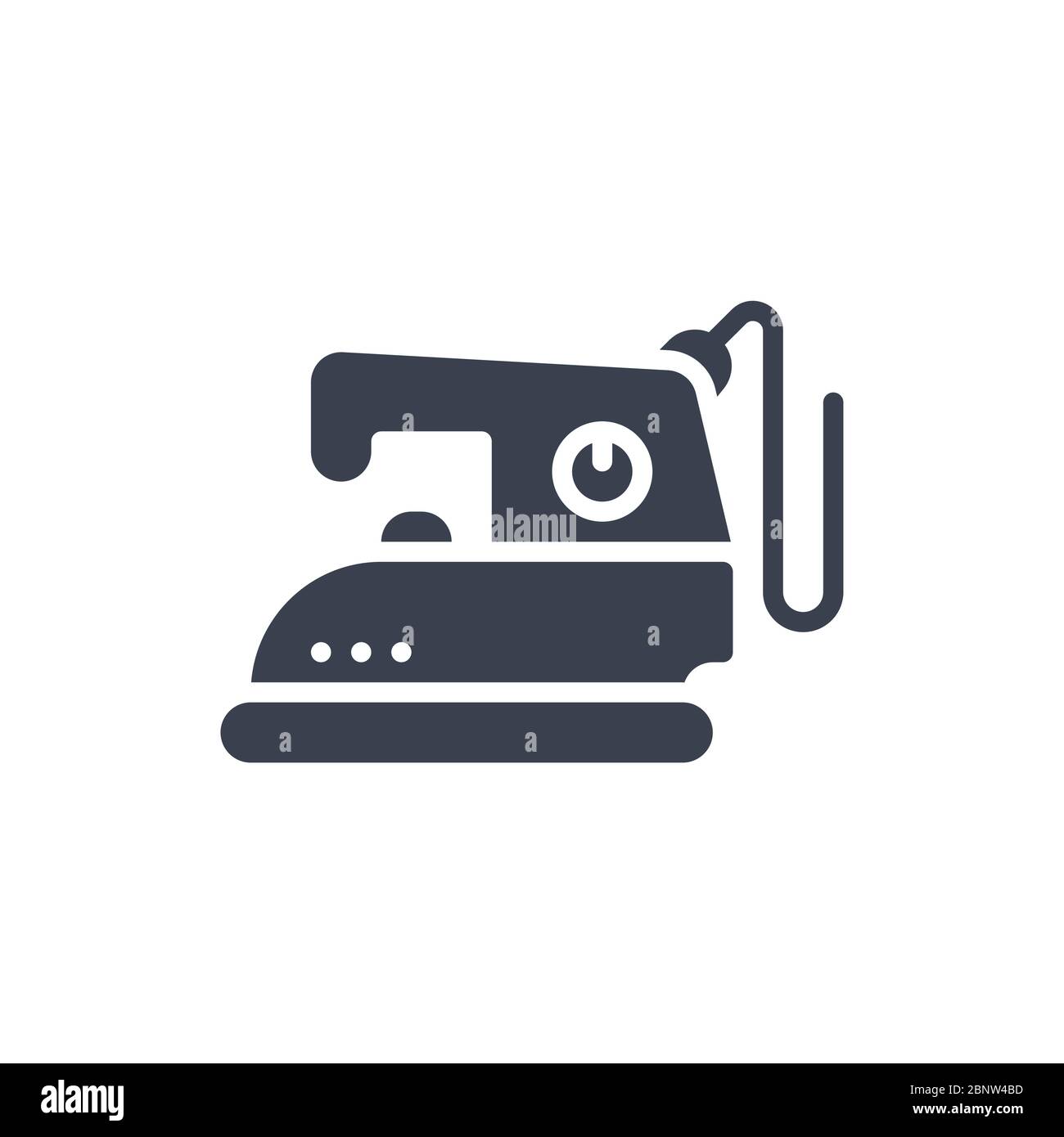 Vector illustration of one iron clothes icon or logo with black color ...