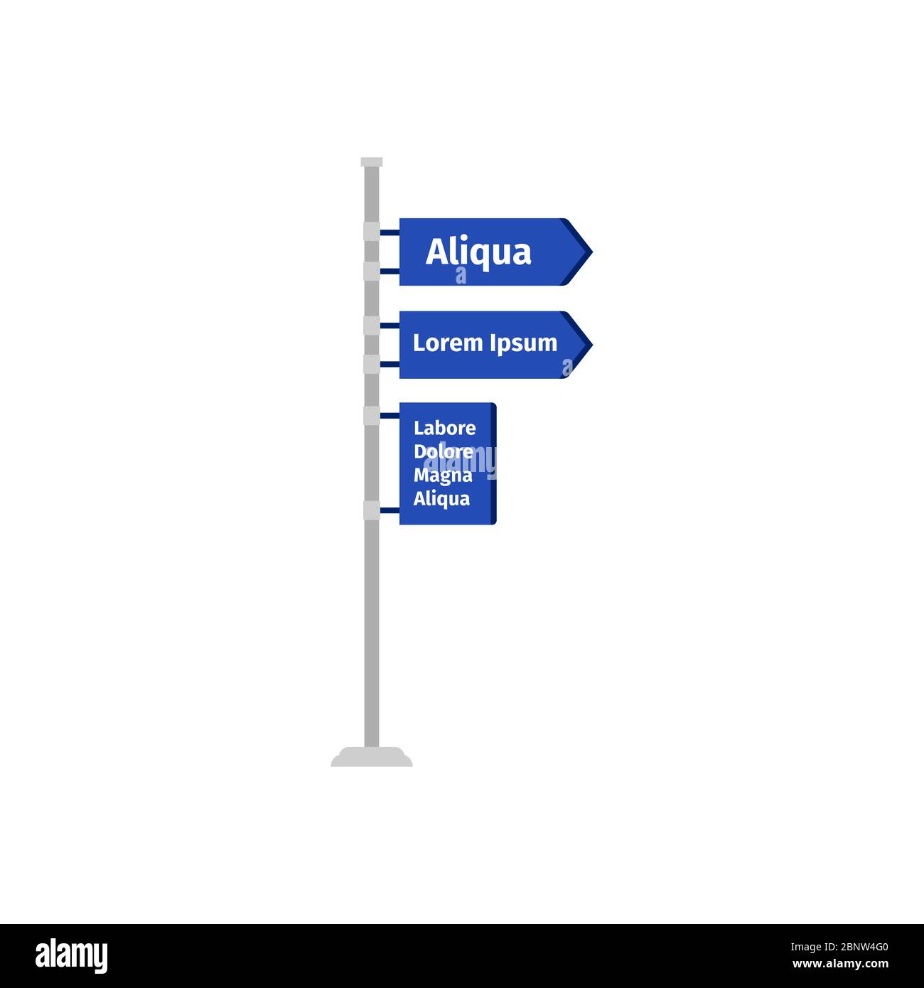 One way road direction blue sign vector illustration Stock Vector Image ...