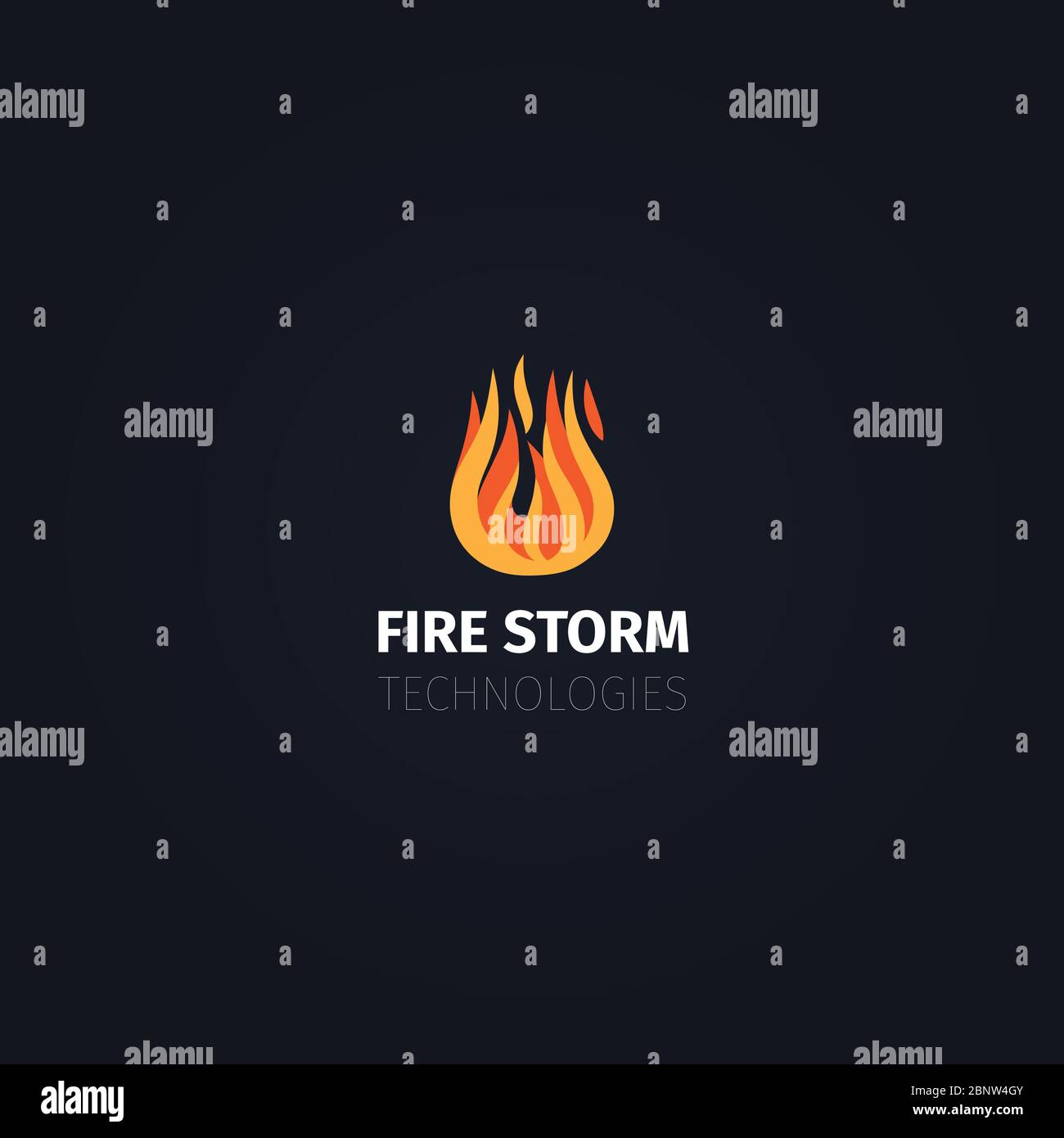 Fire icon. Vector fire storm technologies logo template Stock Vector ...