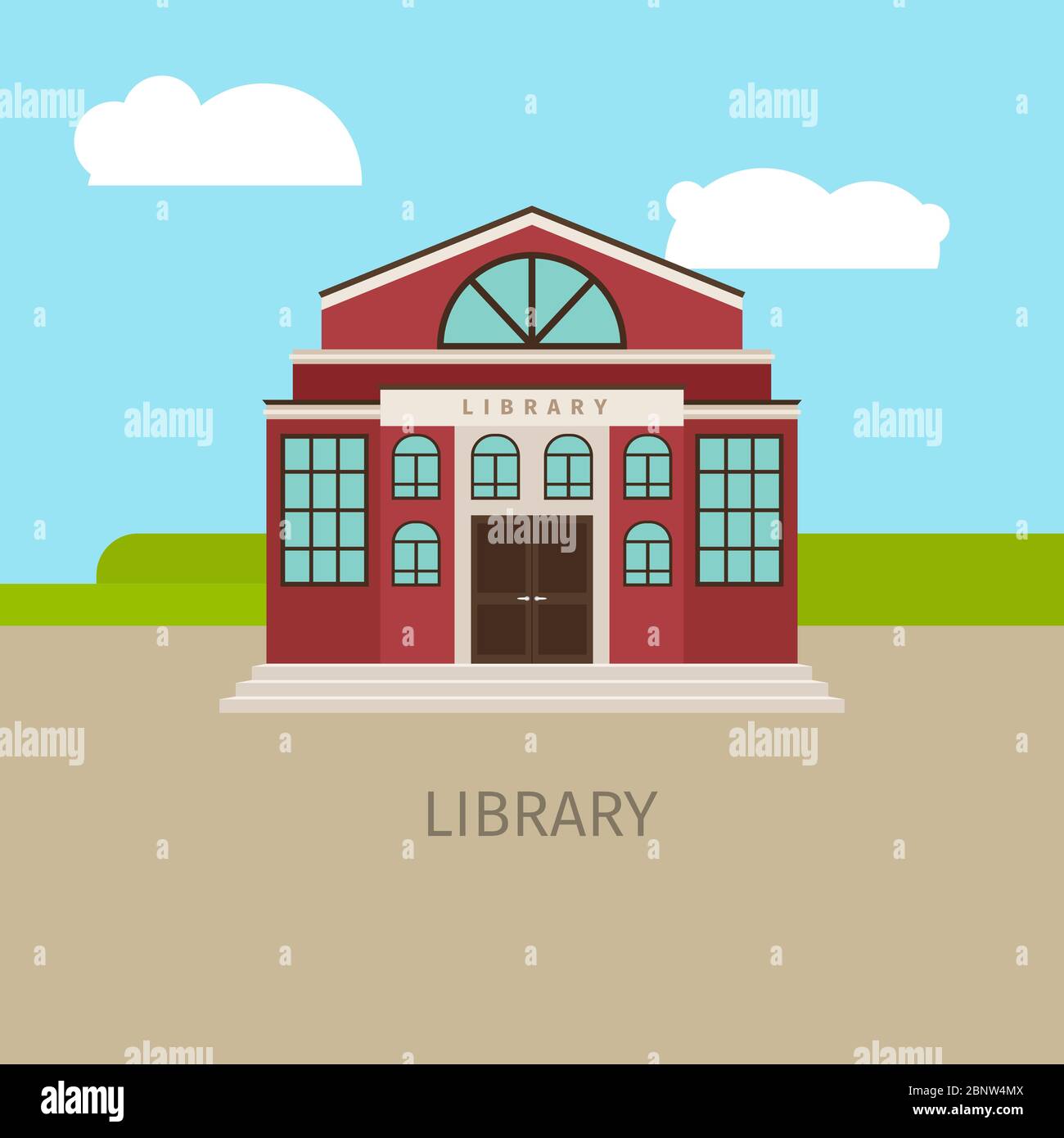 Library Building Cartoon