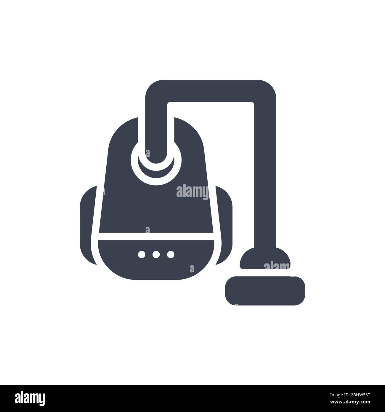 Vector illustration of one vacuum cleaner icon or logo with black color ...