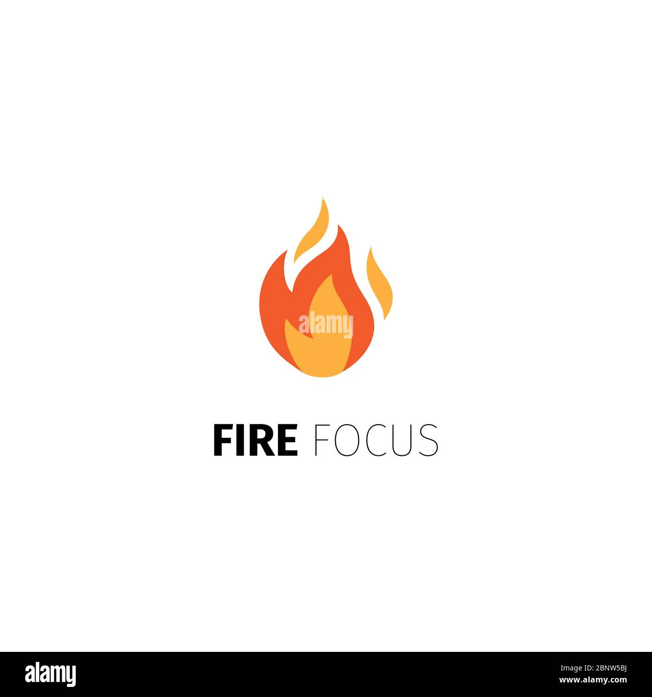 Fire icon. Vector fire focus logo template isolated on white background ...