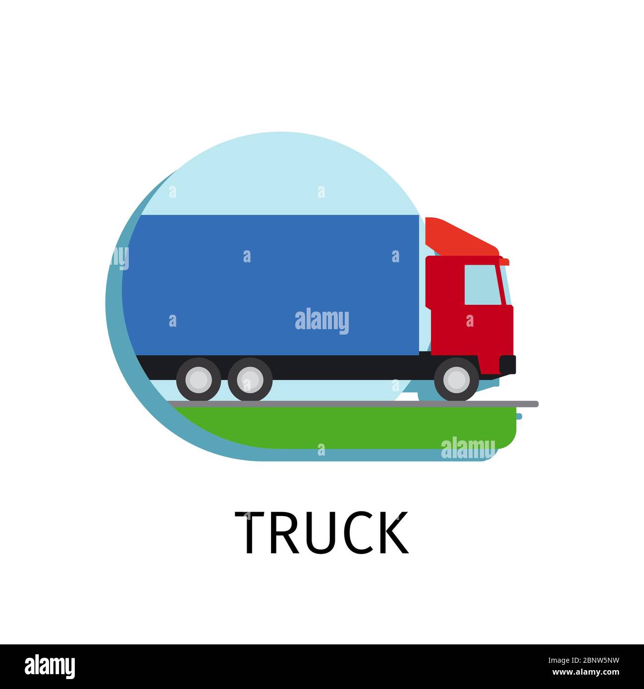 Vector truck transport in flat style on white background Stock Vector ...