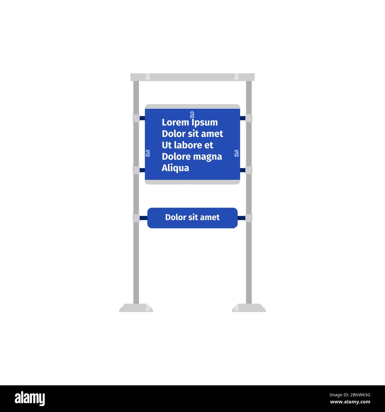Road blue information sign on white background, vector illustration ...