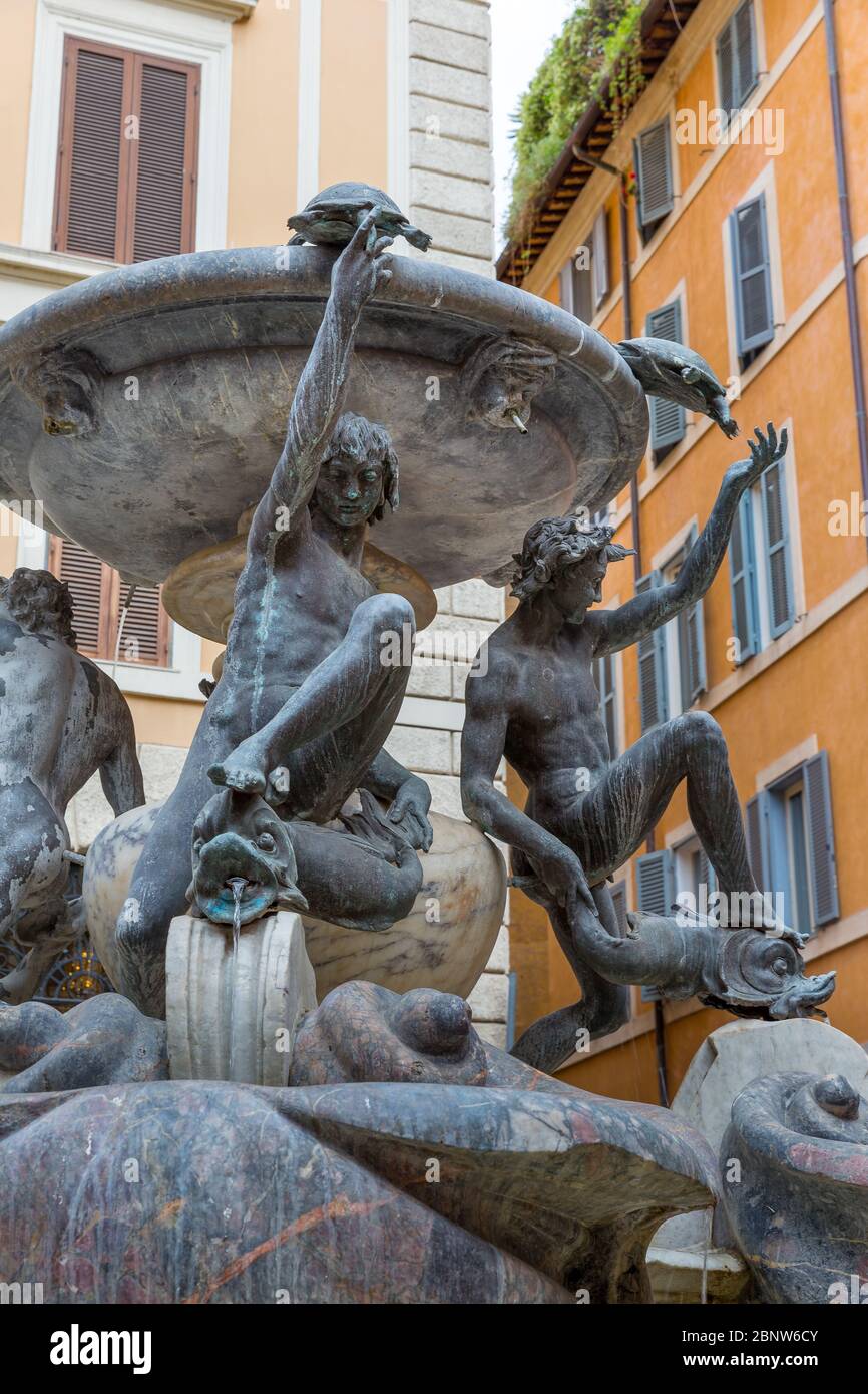 Rome, Italy - april 23, 2016: The Turtle Fountain, in Rome, Italy Stock ...