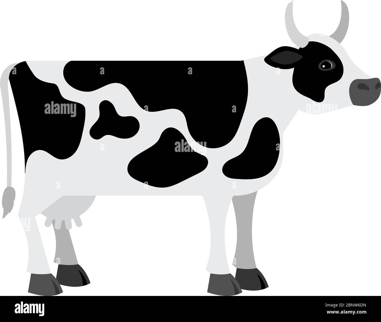 Cartoon cow on white background vector illustration Stock Vector Image ...