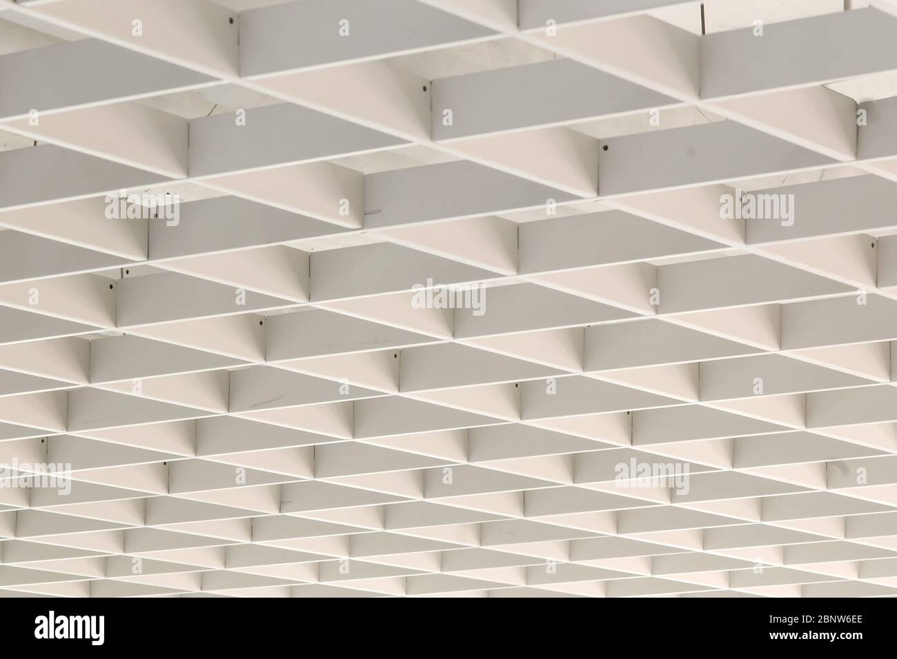Installation of suspended ceilings and lighting Stock Photo - Alamy