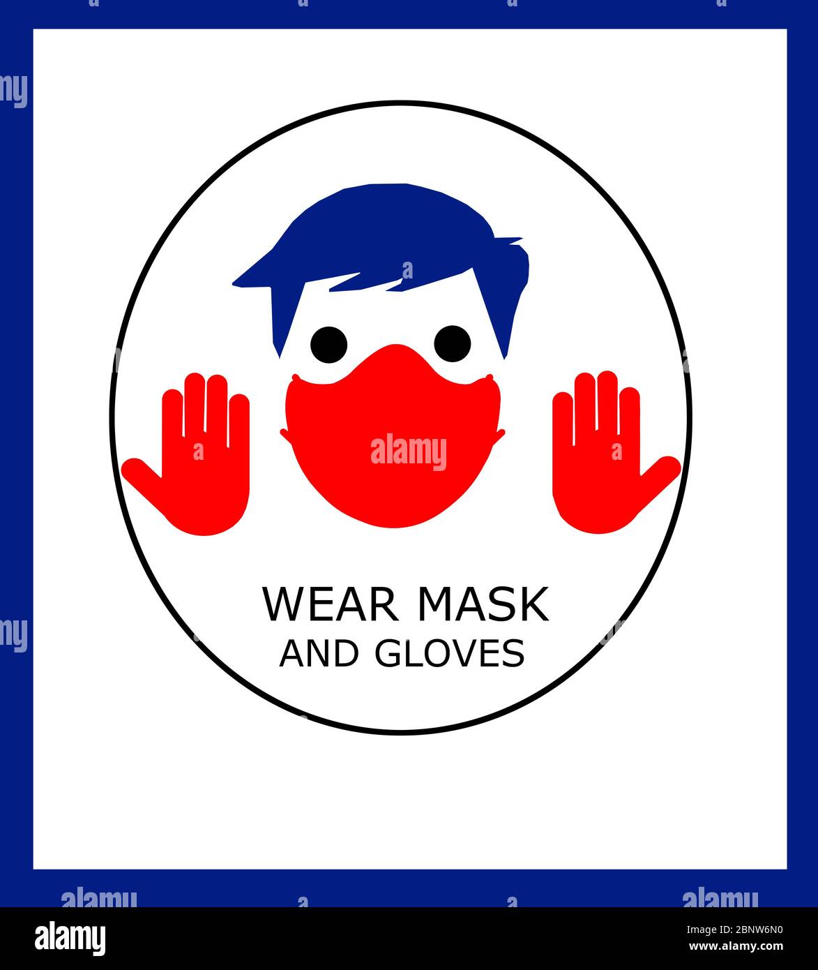 sign of wear mask and gloves Stock Photo - Alamy