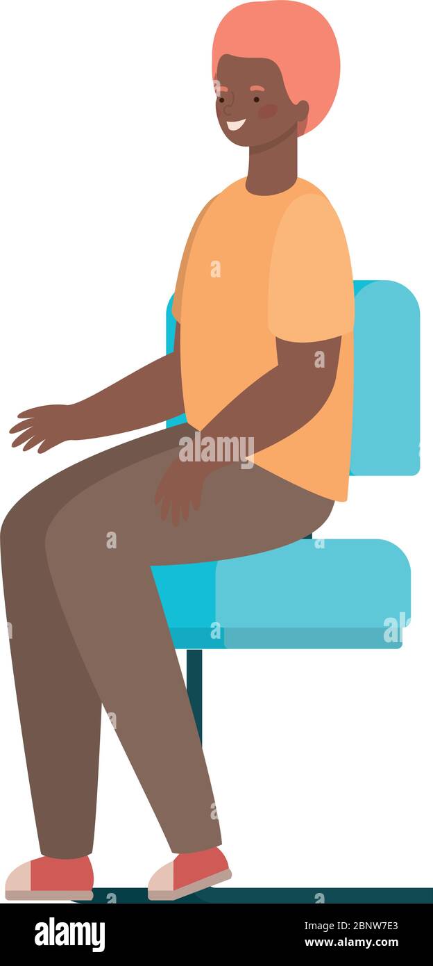 happy man cartoon sitting on seat vector design Stock Vector Image ...