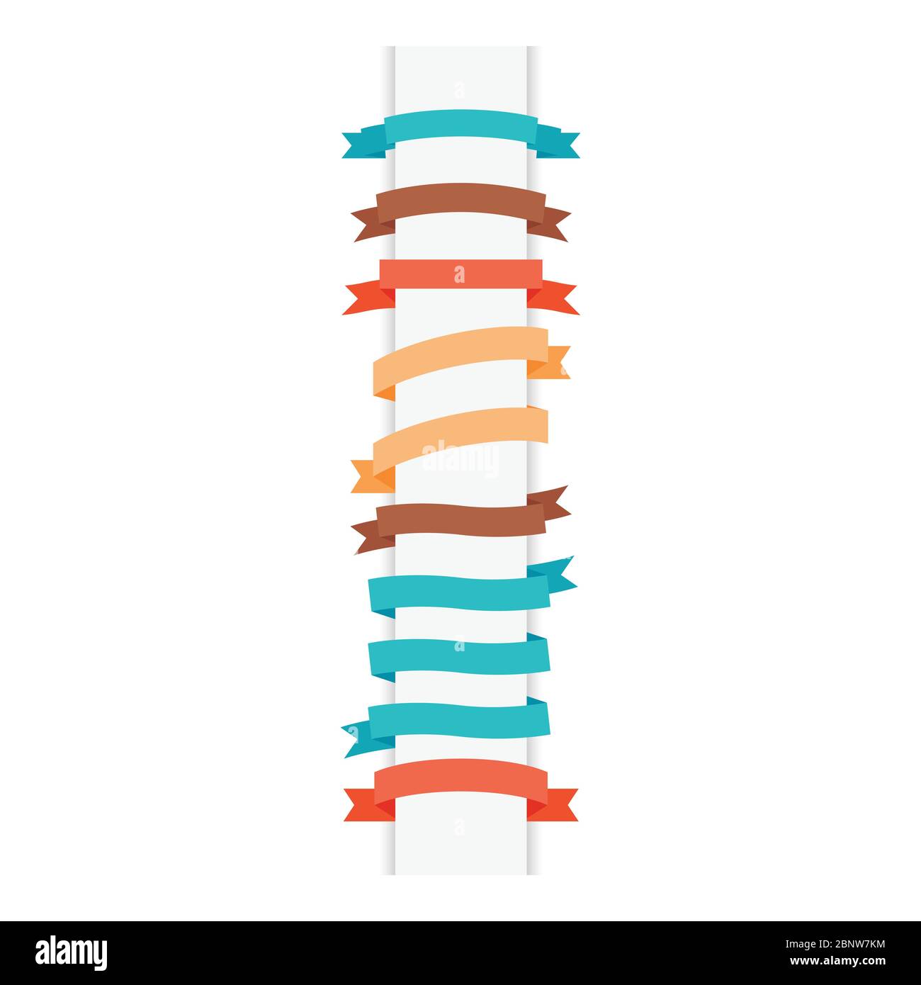Modern style ribbons set isolated on white. Vector illustration Stock ...