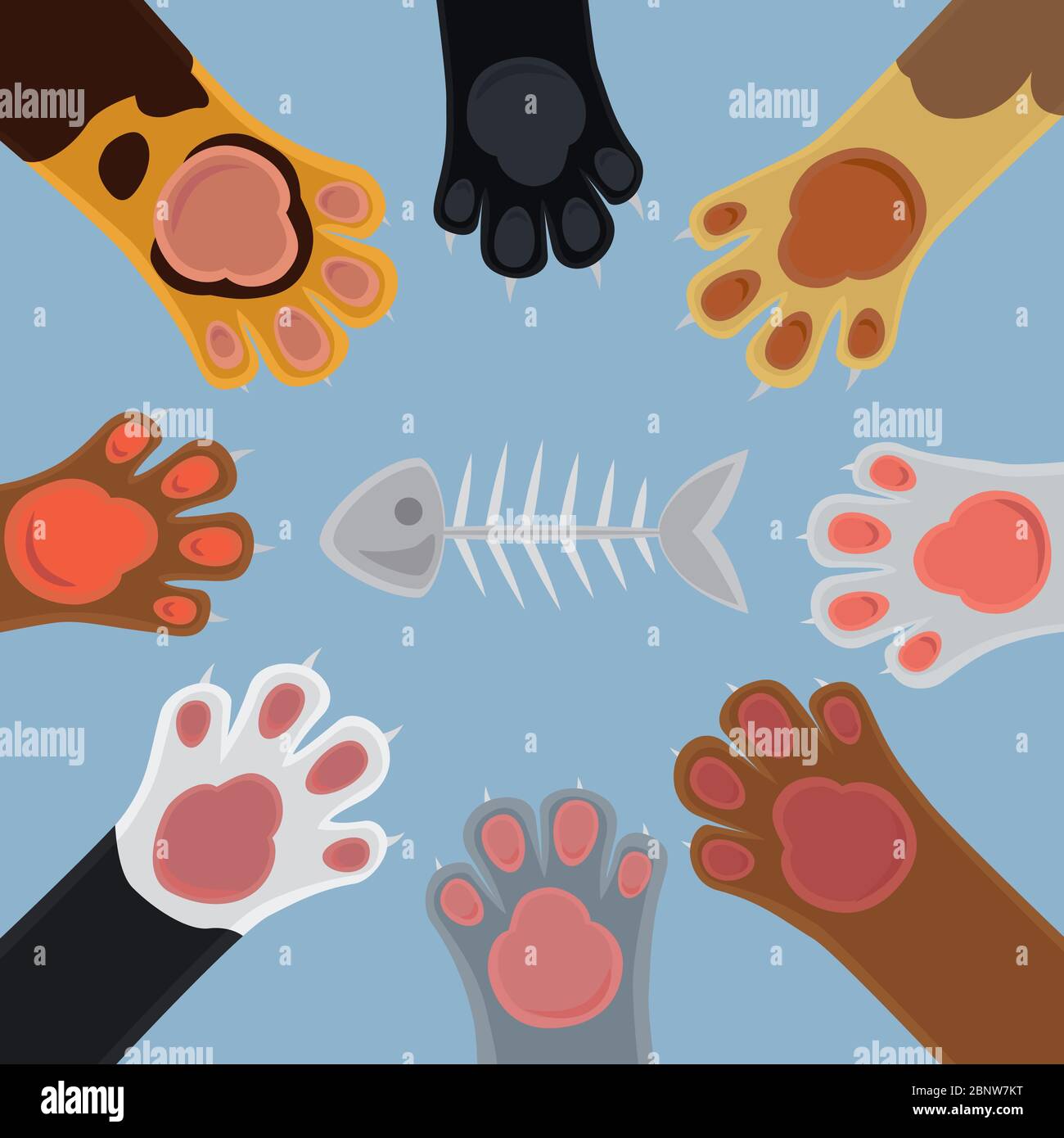 Cat and fishbone Stock Vector Images - Alamy