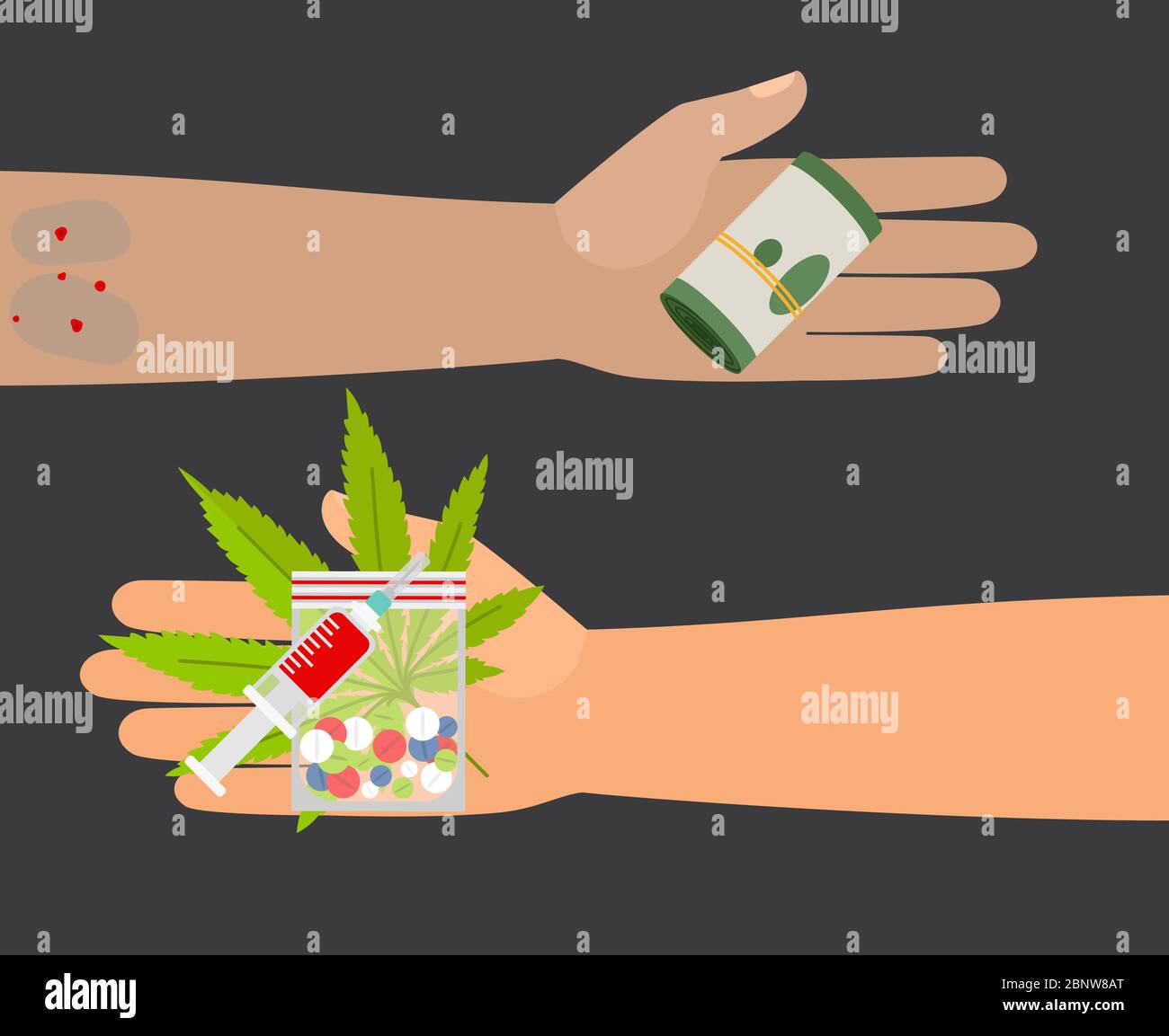 Hands take money Stock Vector Images - Alamy