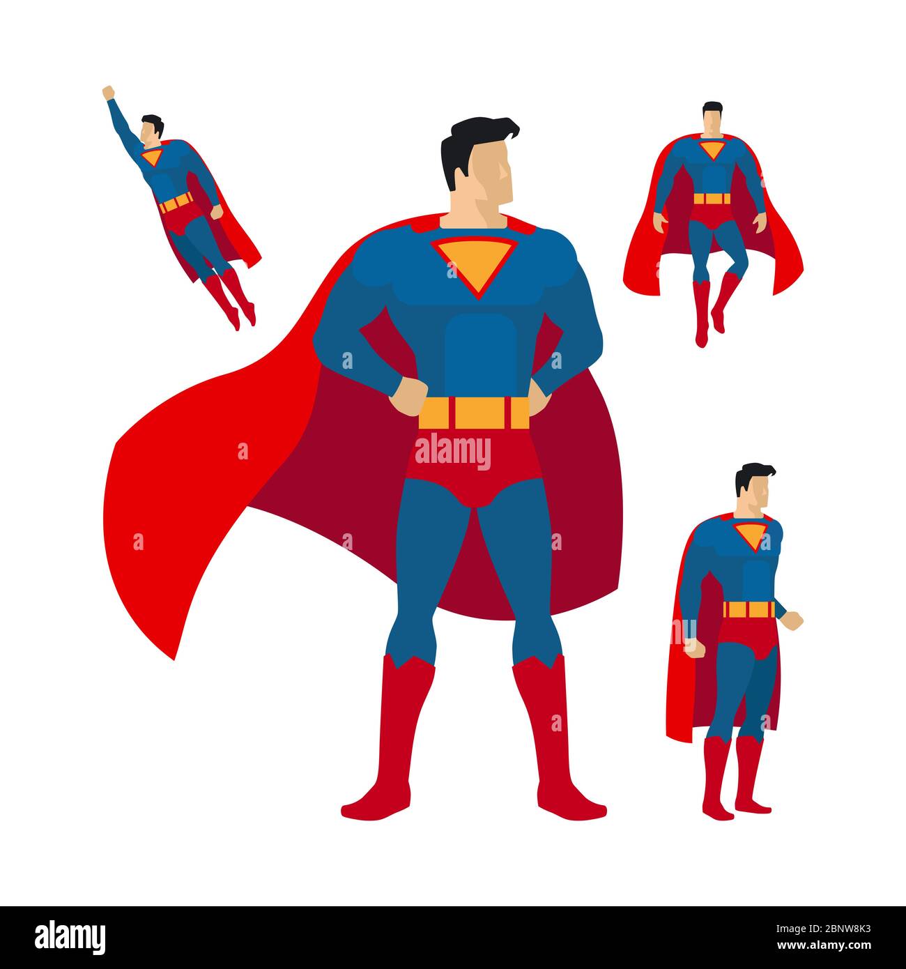 Superhero flat style isolated icons. Vector illustration Stock Vector ...
