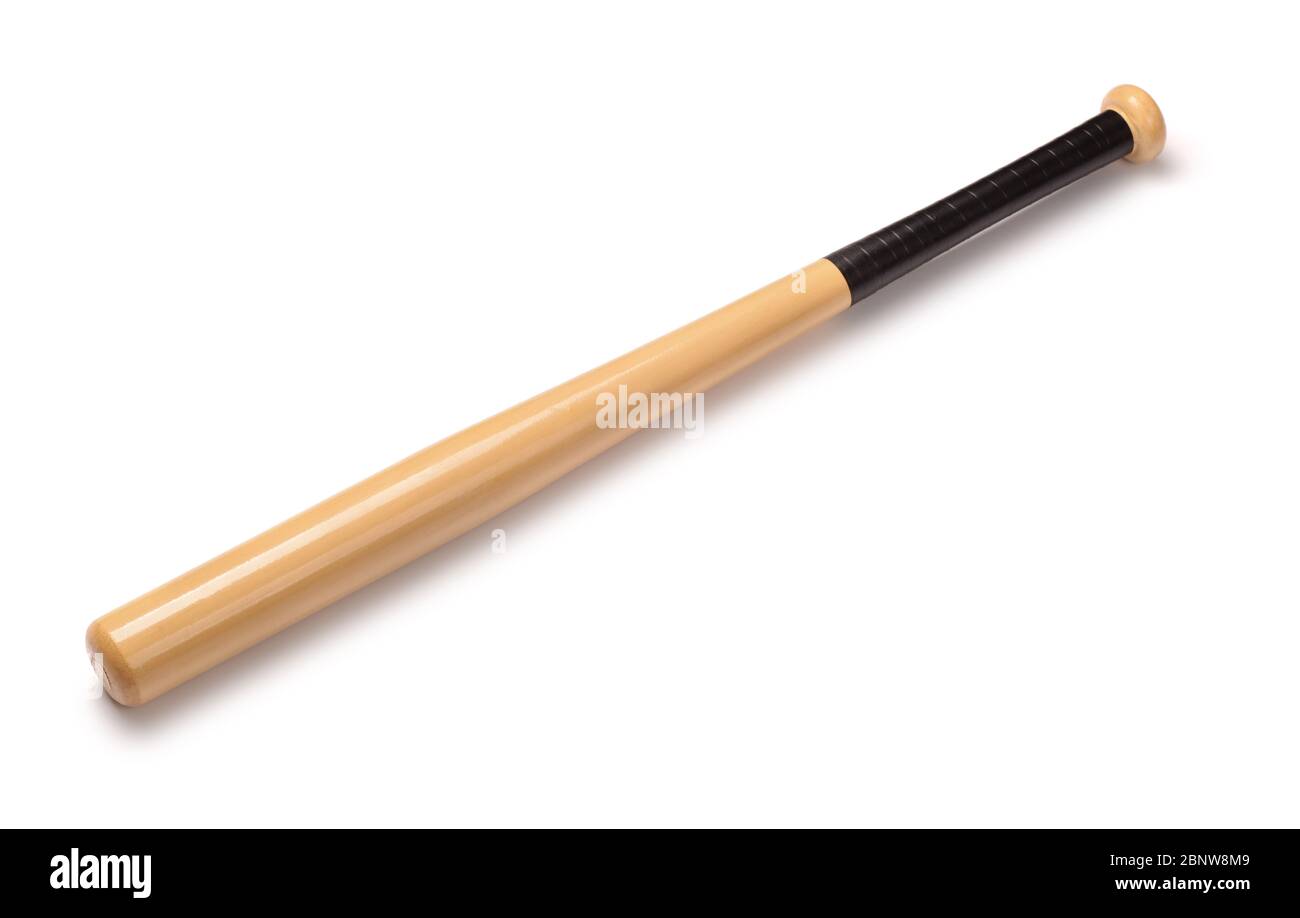 Wooden baseball bat isolated on white Stock Photo - Alamy