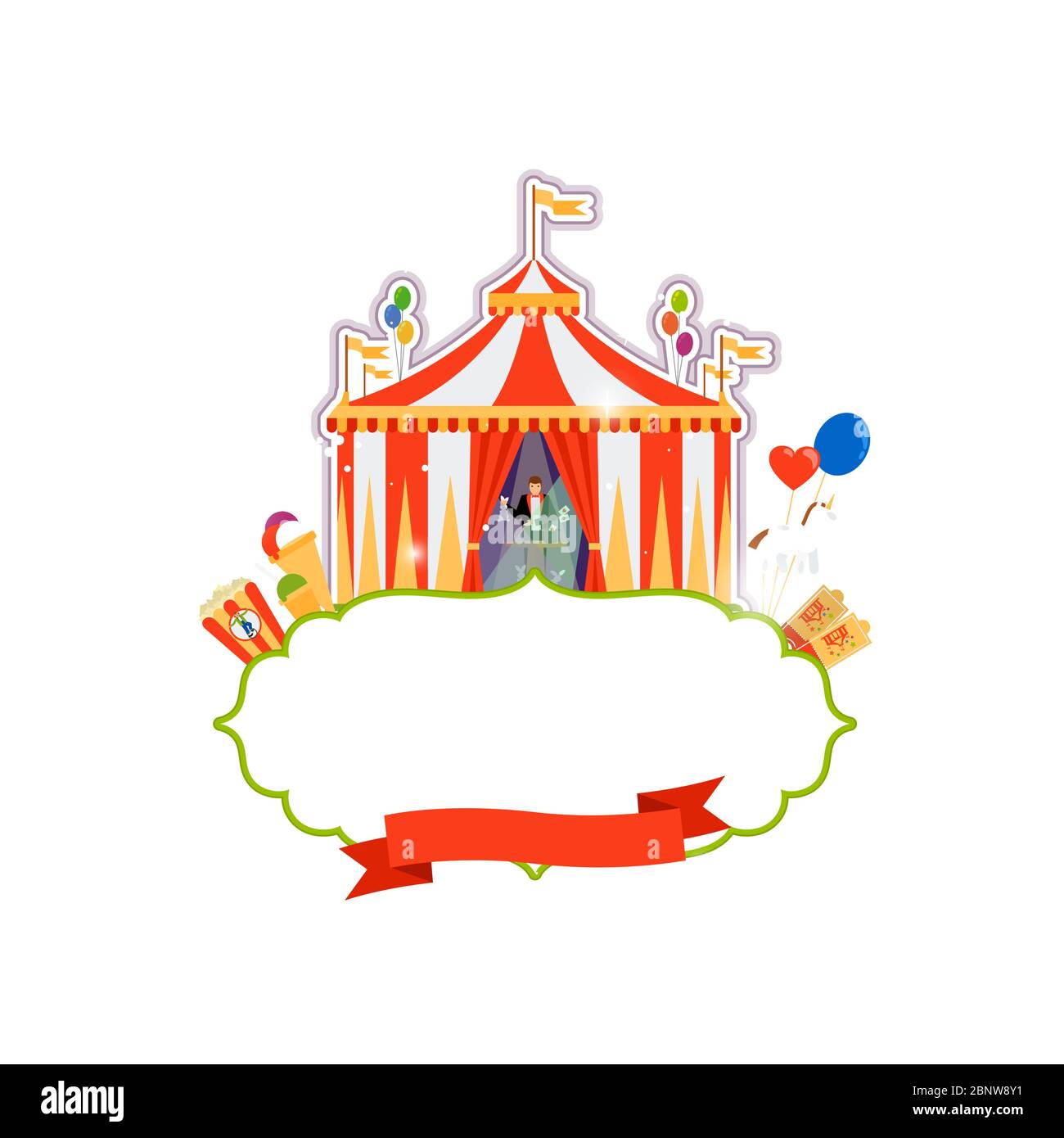 Vector circus stage red Cut Out Stock Images & Pictures - Alamy