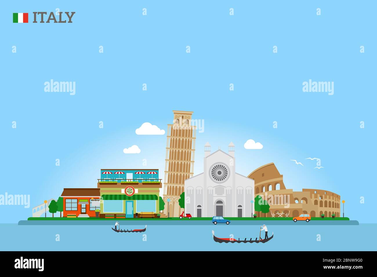 Rome cityscape vector sign hi-res stock photography and images - Alamy