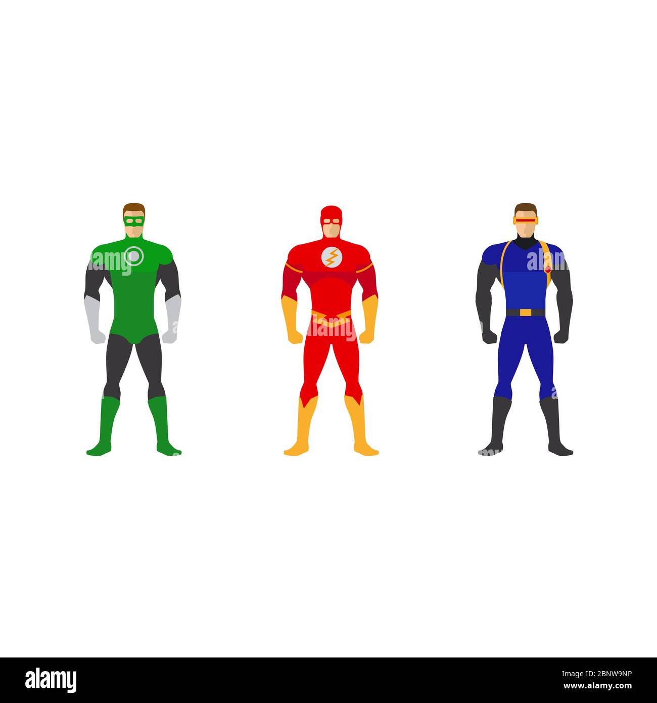 Superhero costumes isolated icons set. Vector illustration Stock Vector ...