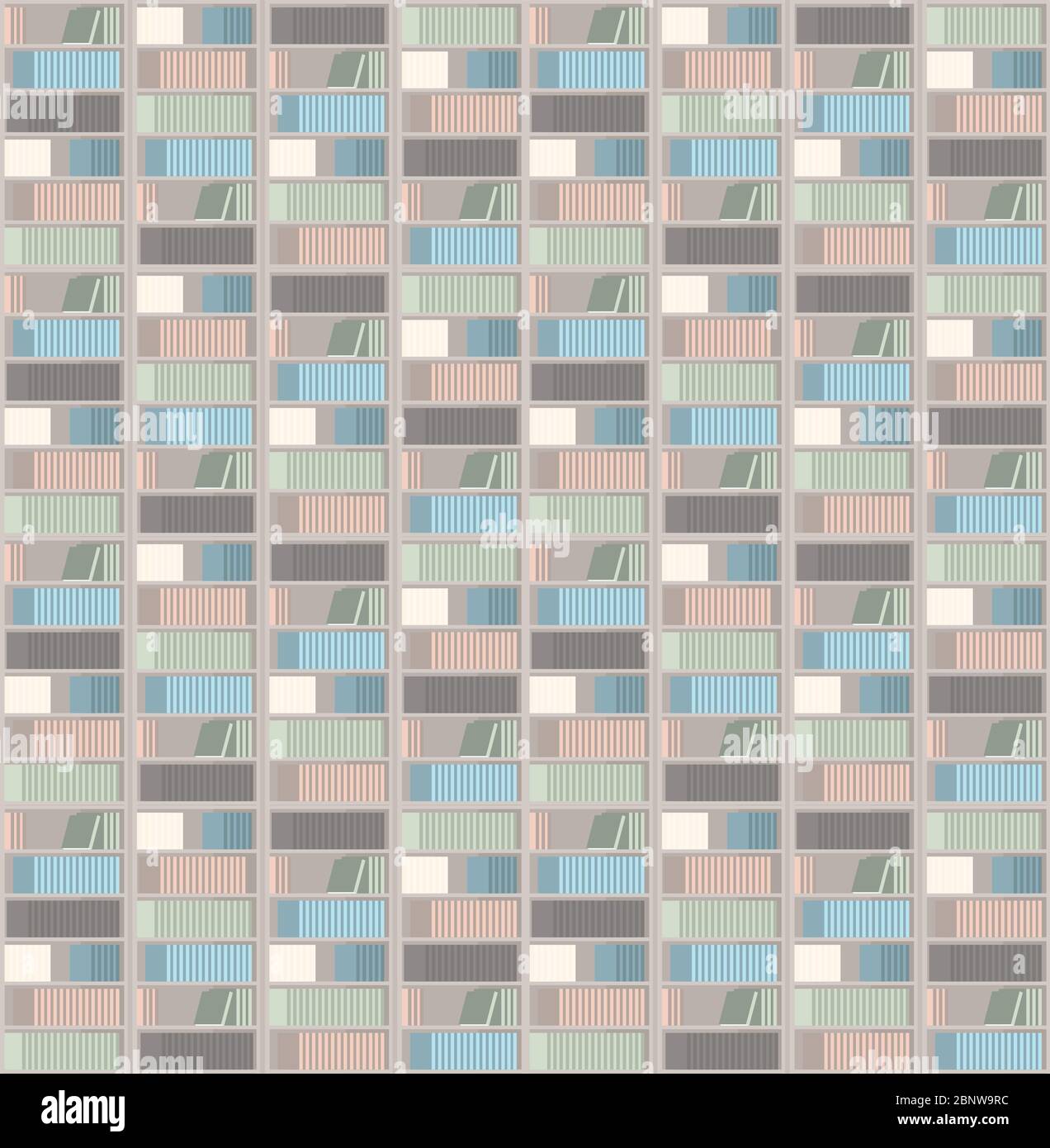 Flat style books shelf pattern. Vector illustration Stock Vector Image ...