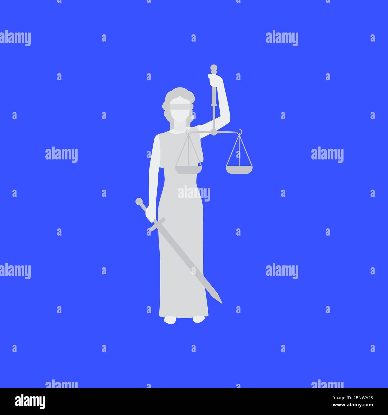 Law conceptual illustration with woman. Themis vector illustration ...