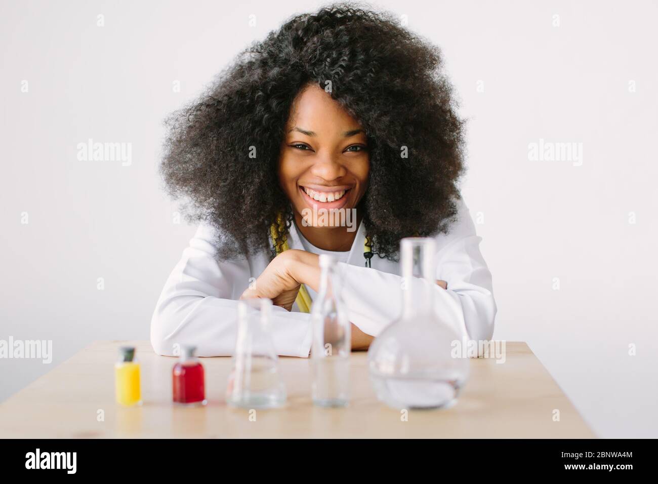 Smiling beautiful technician woman portrait Portrait of a young ...