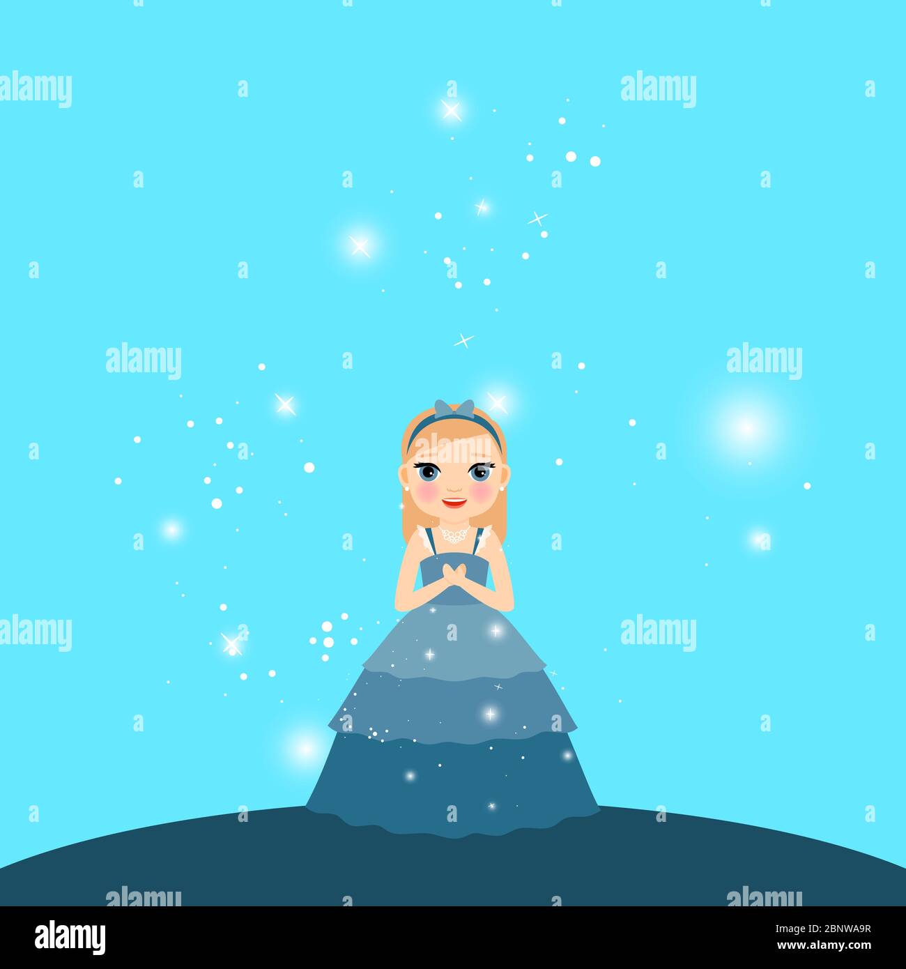 Blue ball gown Stock Vector Images - Alamy