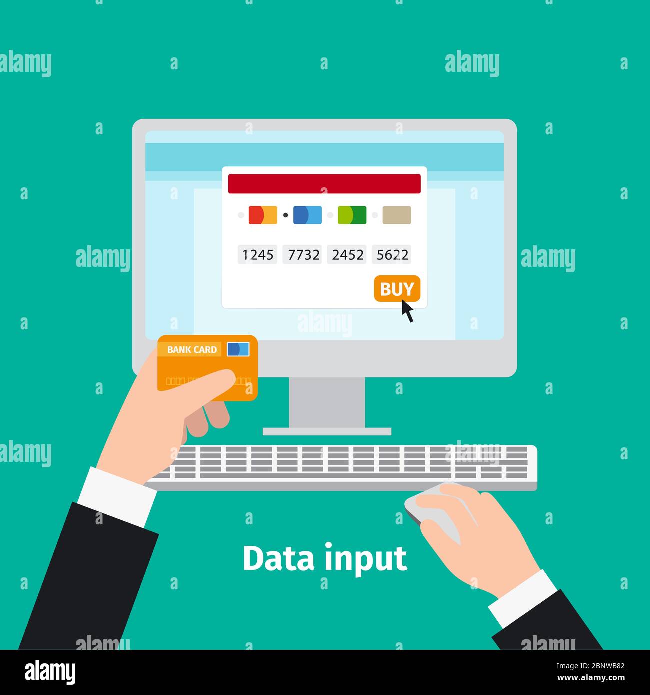 Credit plastic card usage. Data input vector illustration Stock Vector ...