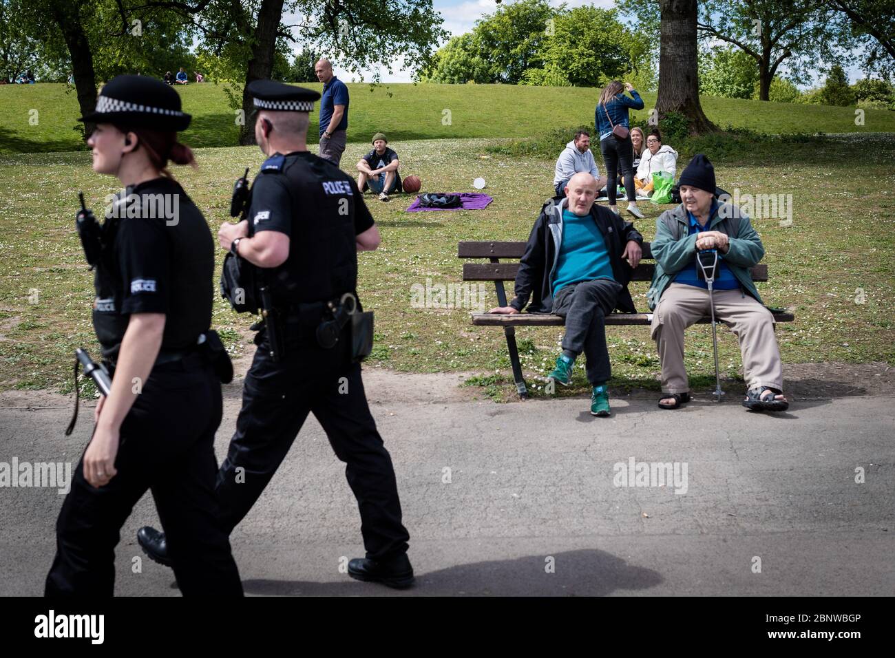 Manchester, UK. 16th May, 2020. Police monitor the Mass Gathering that ...