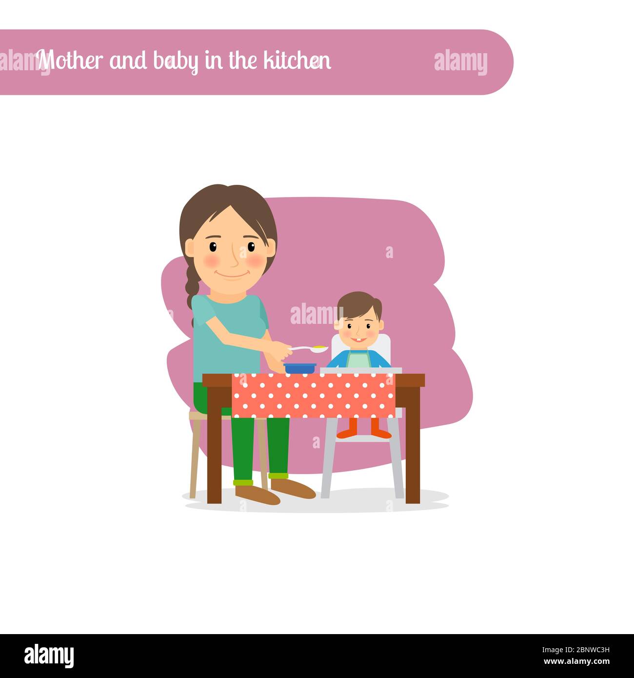 Funny family meal Stock Vector Images - Alamy