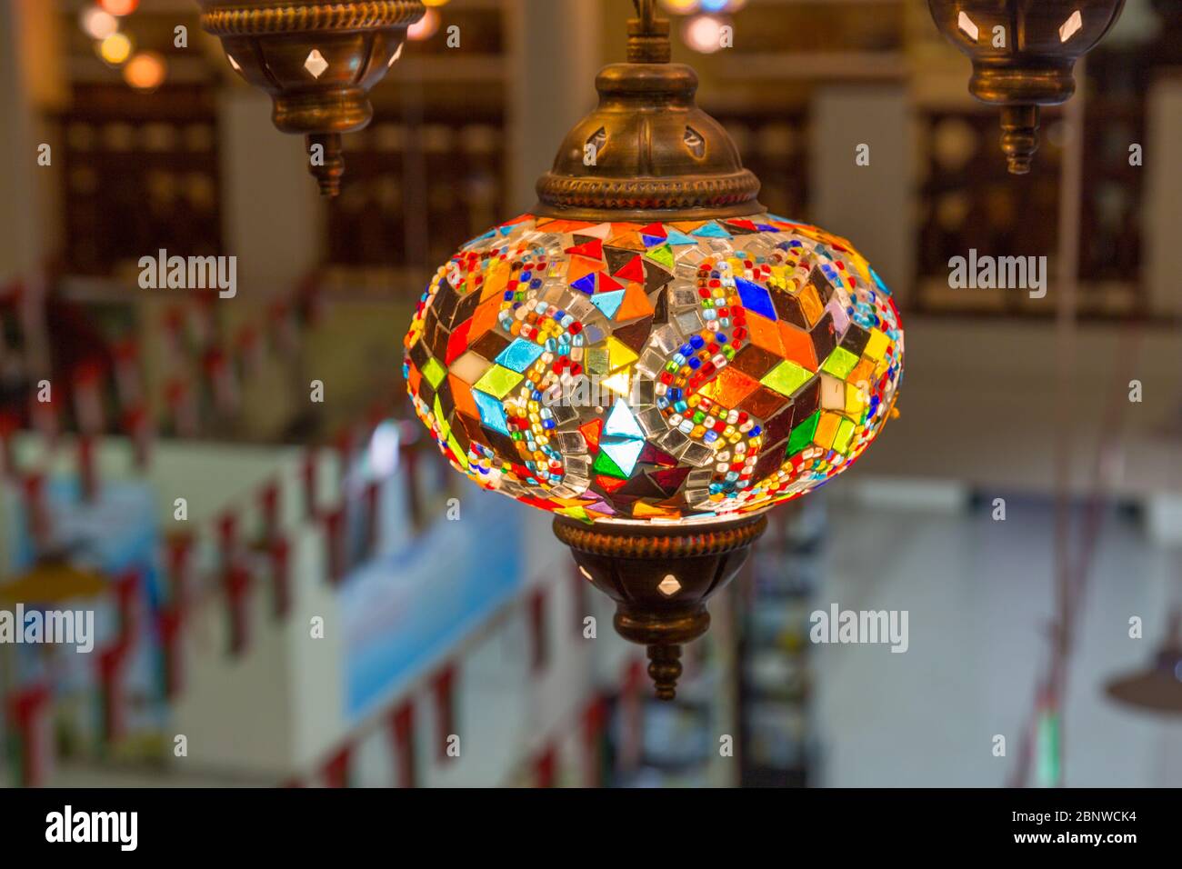 Beautiful Arabian lamps at ancient souk of Nizwa, in Oman Stock Photo ...