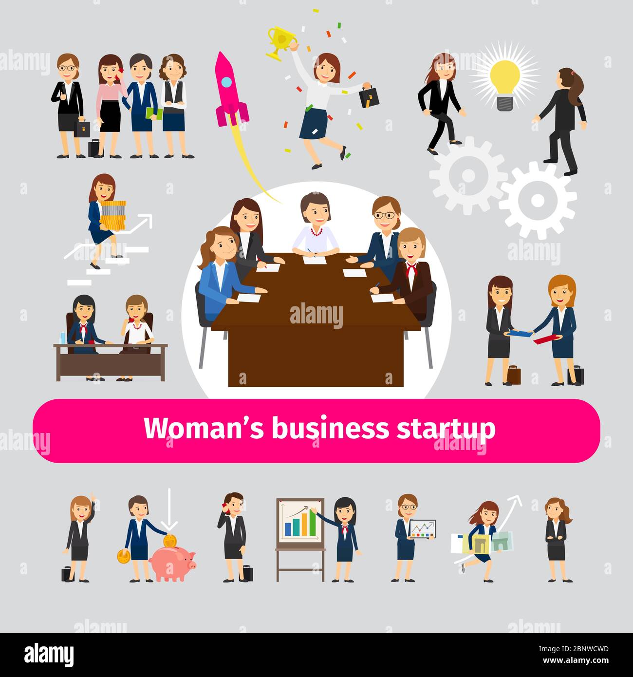 Professional woman business networking. Group of women for business ...