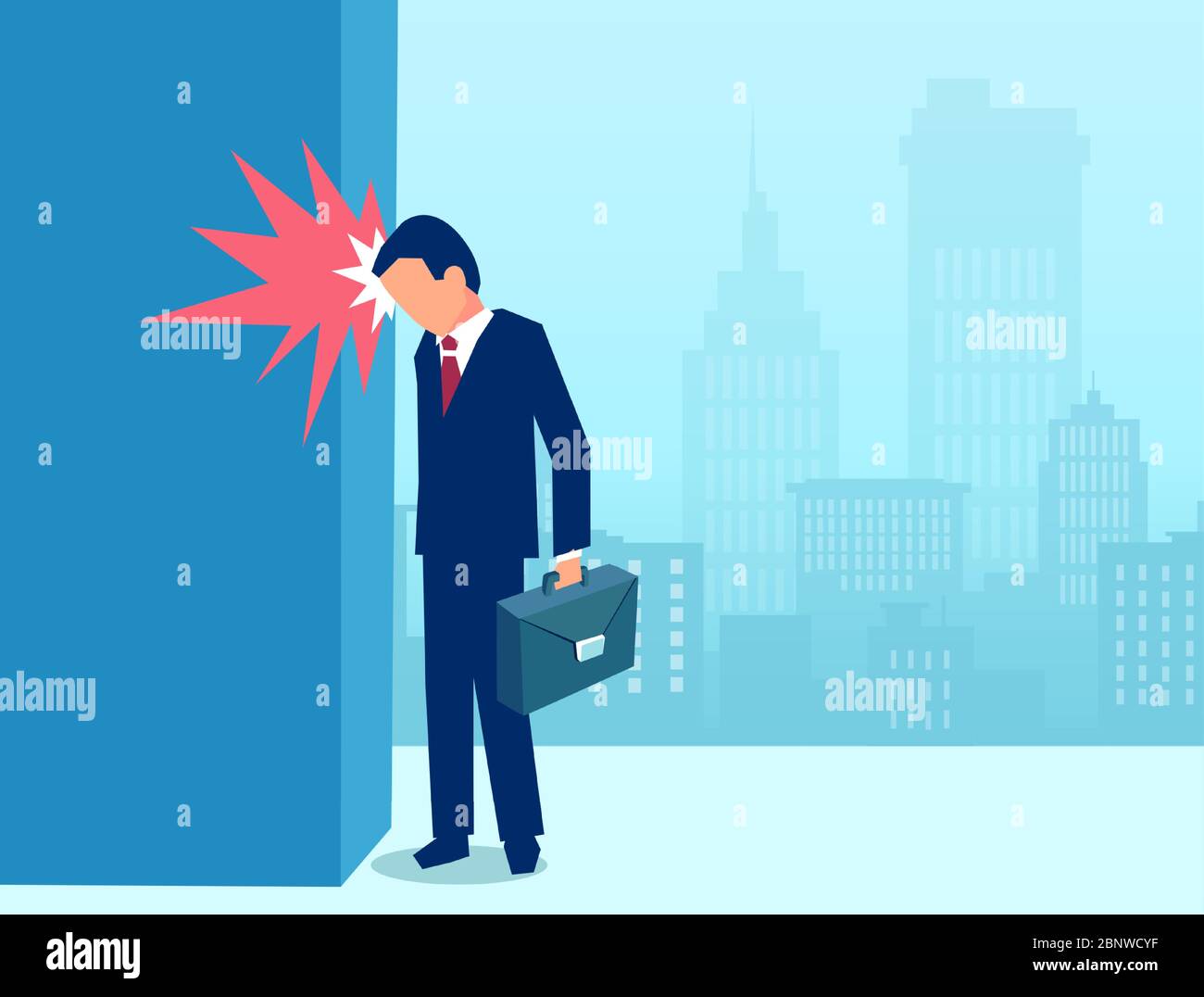 Head against the wall Stock Vector Images - Alamy