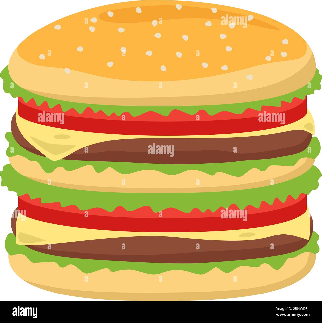 Dinner buns burger vector icon. Hamburger vector illustration food ...