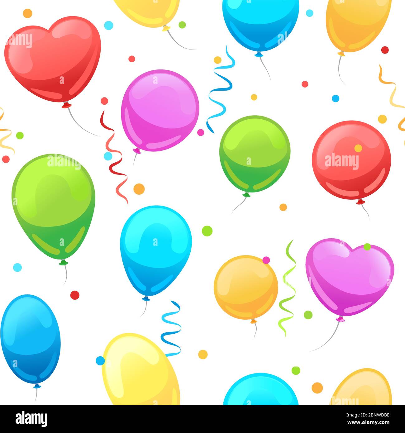 Party baloon seamless pattern. Cartoon balloons celebration white ...