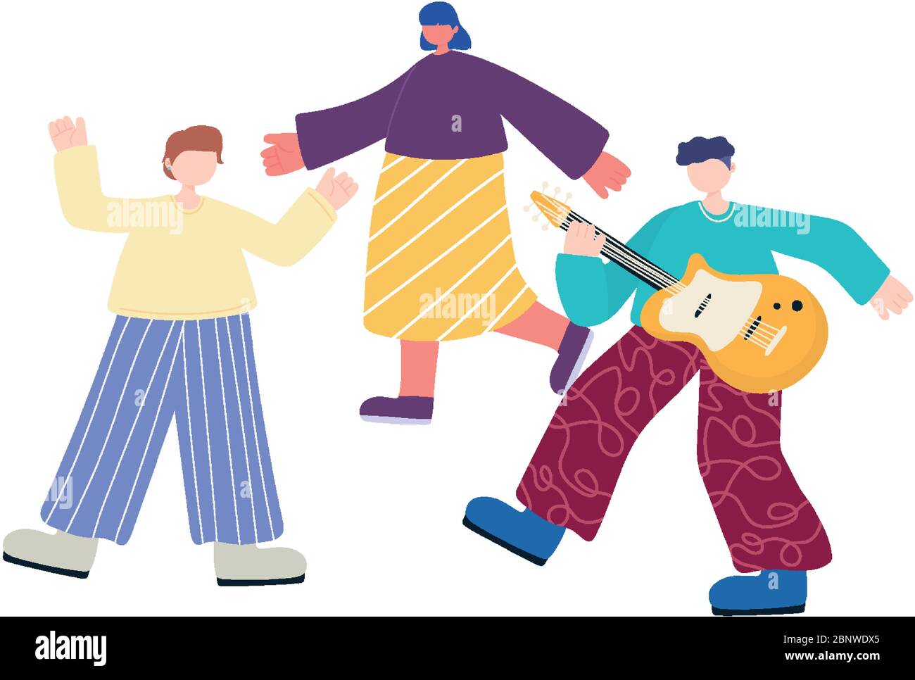 people activities, young man playing guitar musical and people dancing ...