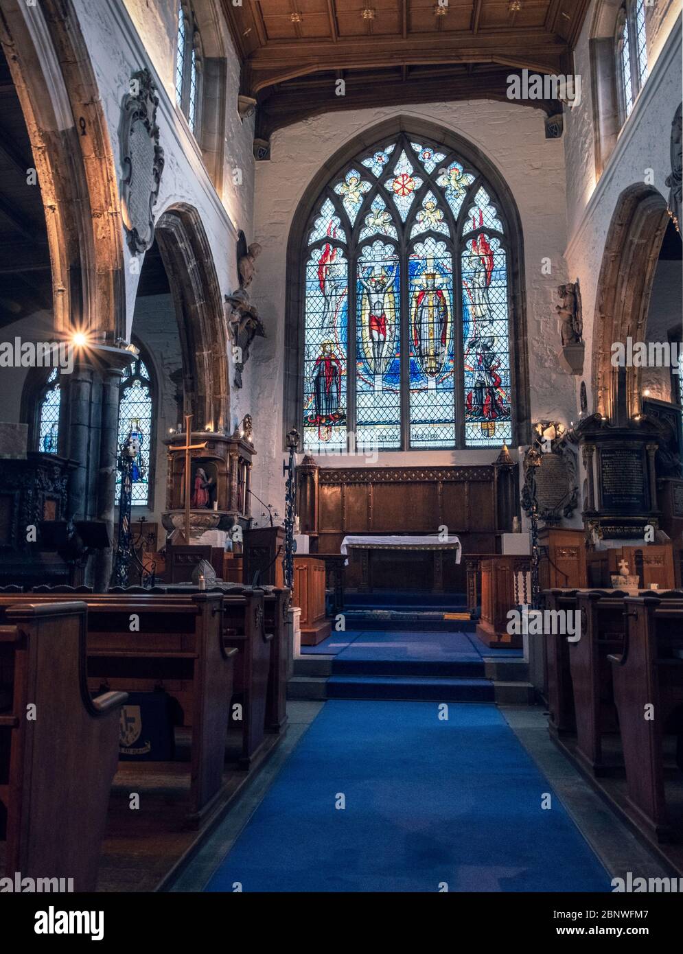 Interior of St Olaves's Church a small medieval church in London, UK ...