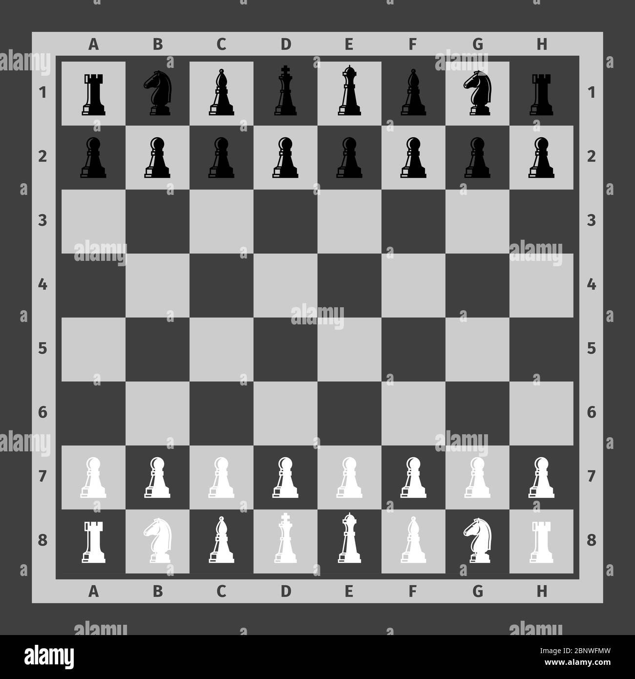 Chess pieces set on chess board. Vector illustration Stock Vector Image ...