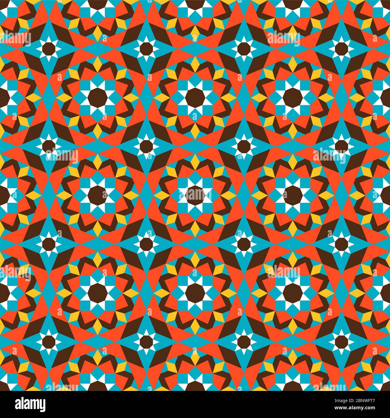 Geometric floral pattern in orange color. Vector illustration Stock ...