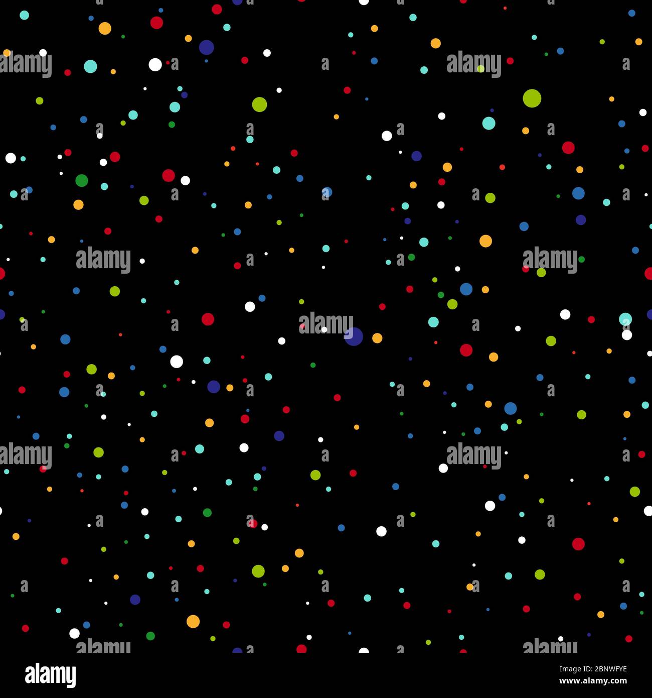 Colorful round confetti pattern on black background. Vector ...
