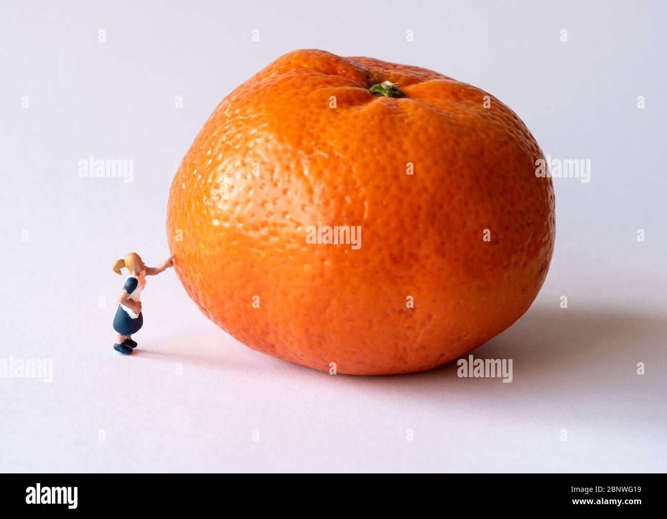 Large orange and small lady Stock Photo - Alamy