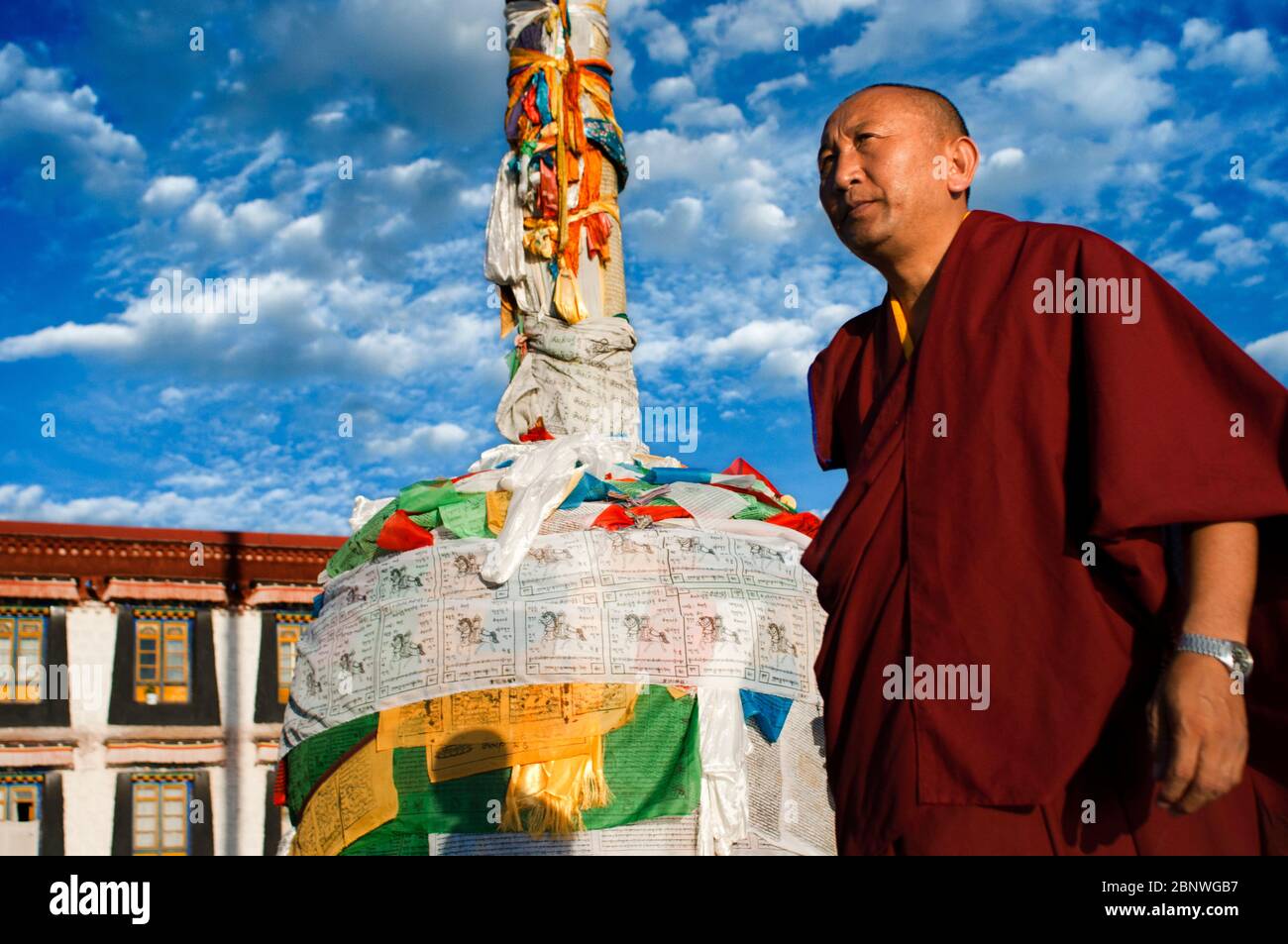 Tibetan buddhist devotees do the Kora clockwise circumambulation around ...