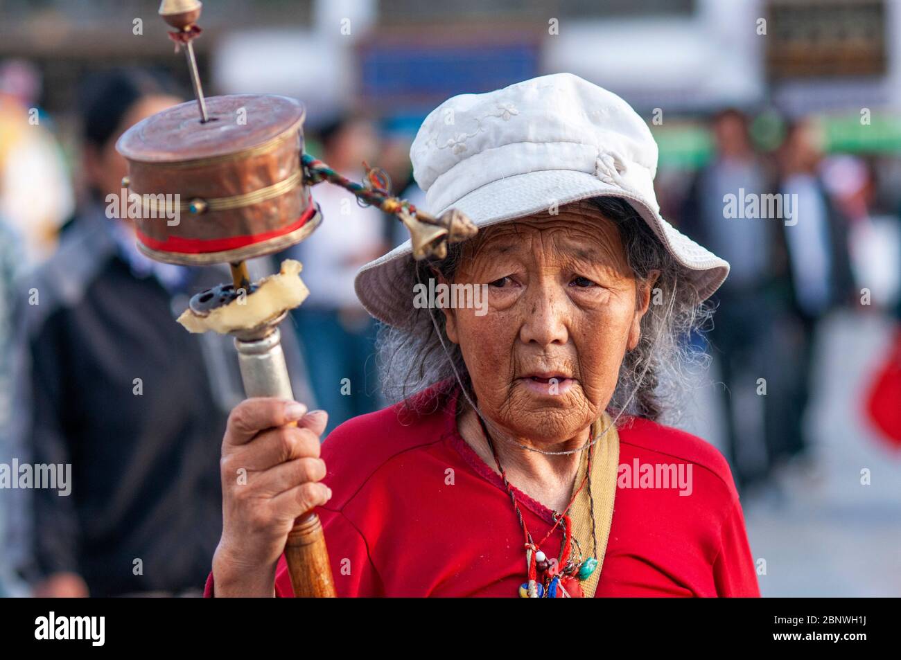 Tibetan buddhist devotees do the Kora clockwise circumambulation around ...