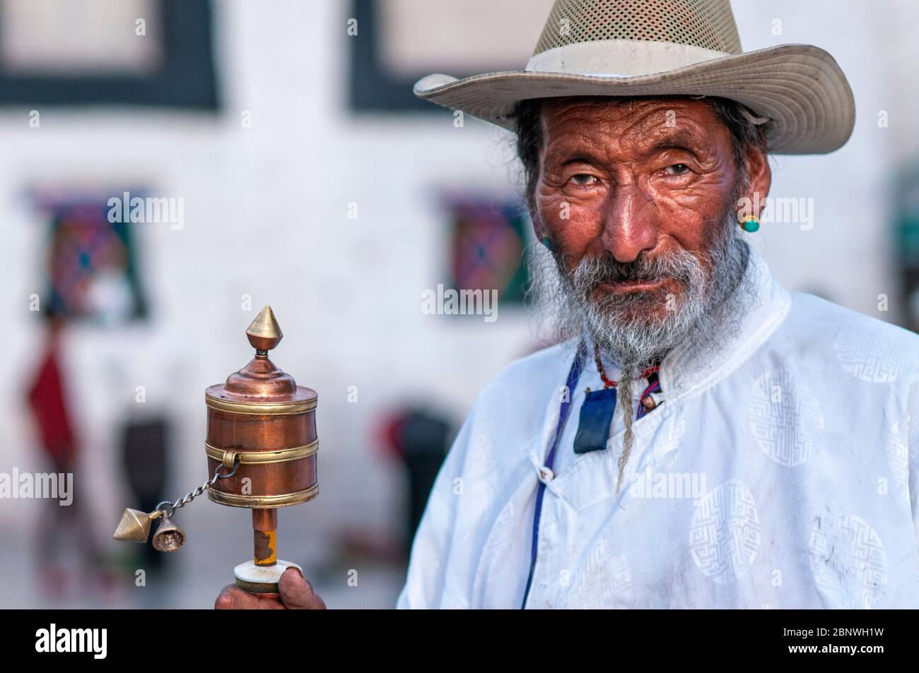 Tibetan buddhist devotees do the Kora clockwise circumambulation around ...
