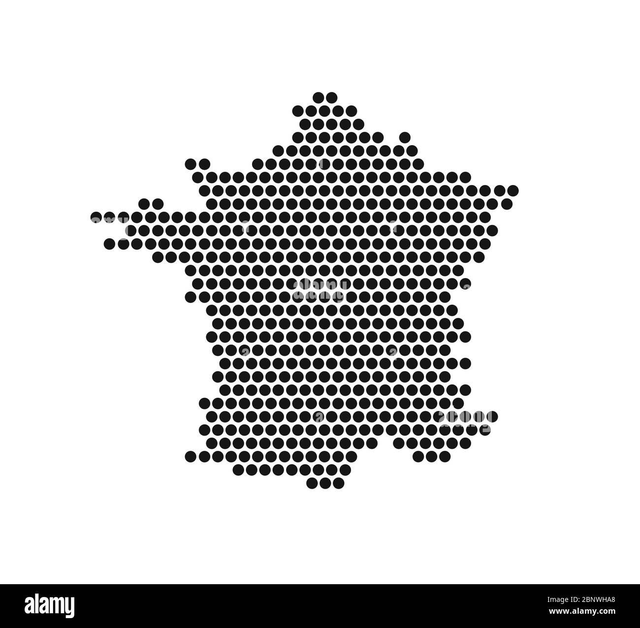 Vector France contour isolated on white. Black french silhouette in ...