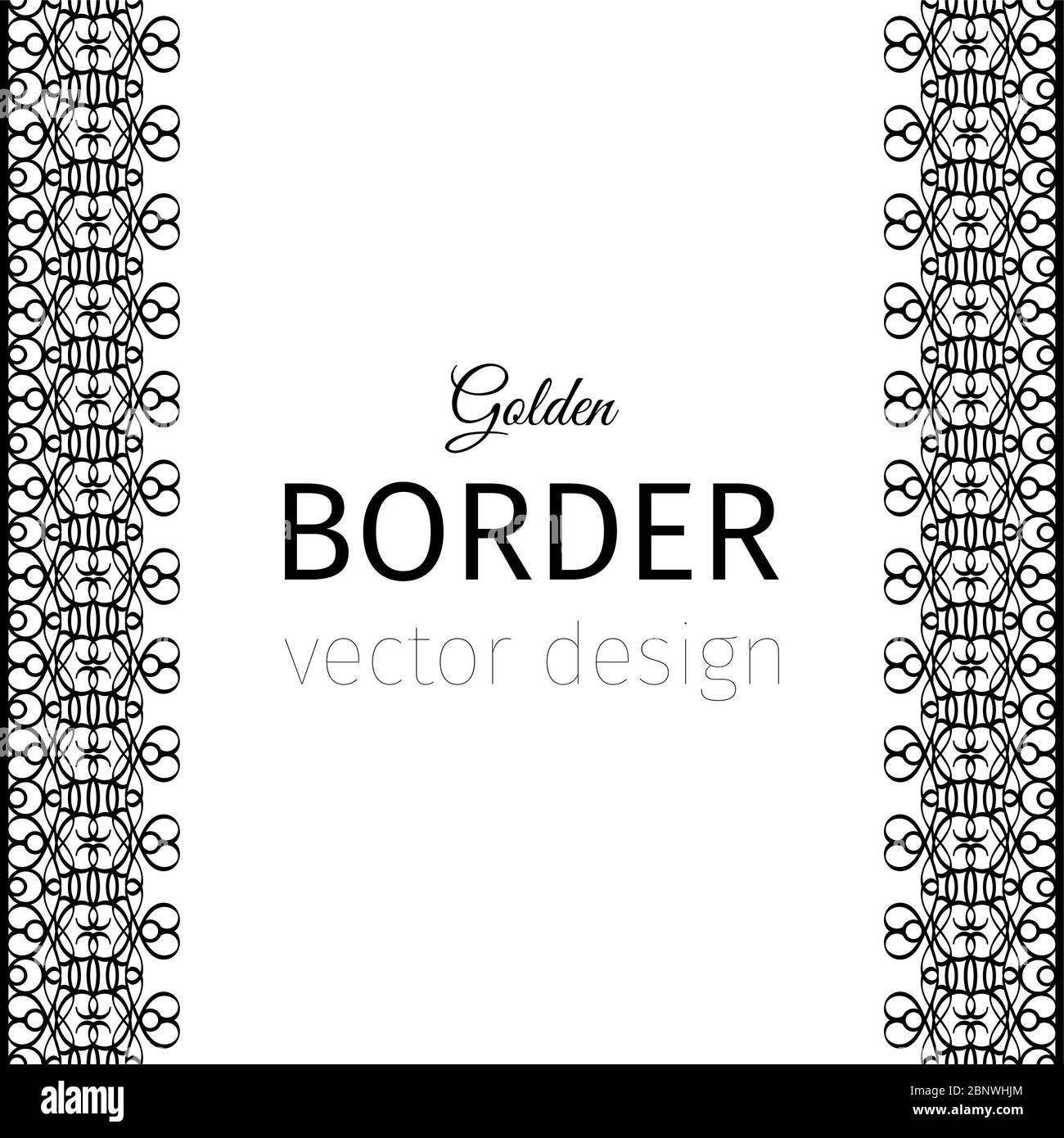 Black vertical vector border in geometrical style on white background ...