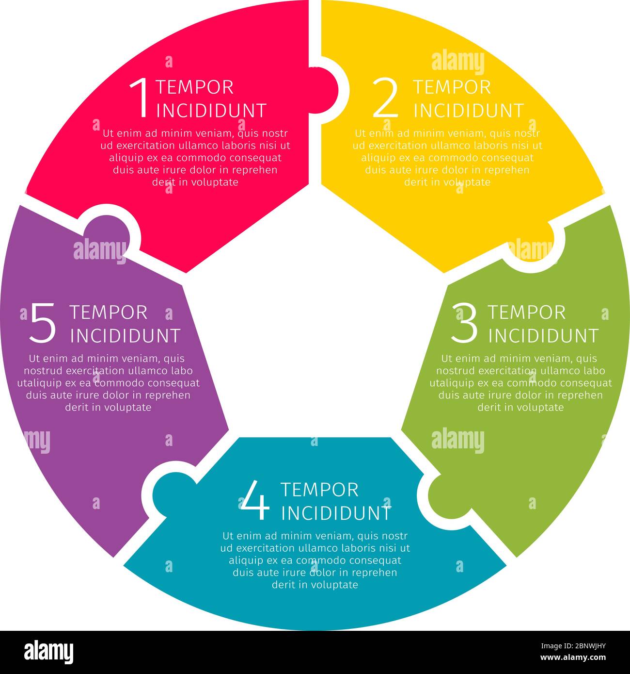 Round process steps vector colorful illustration over white background ...