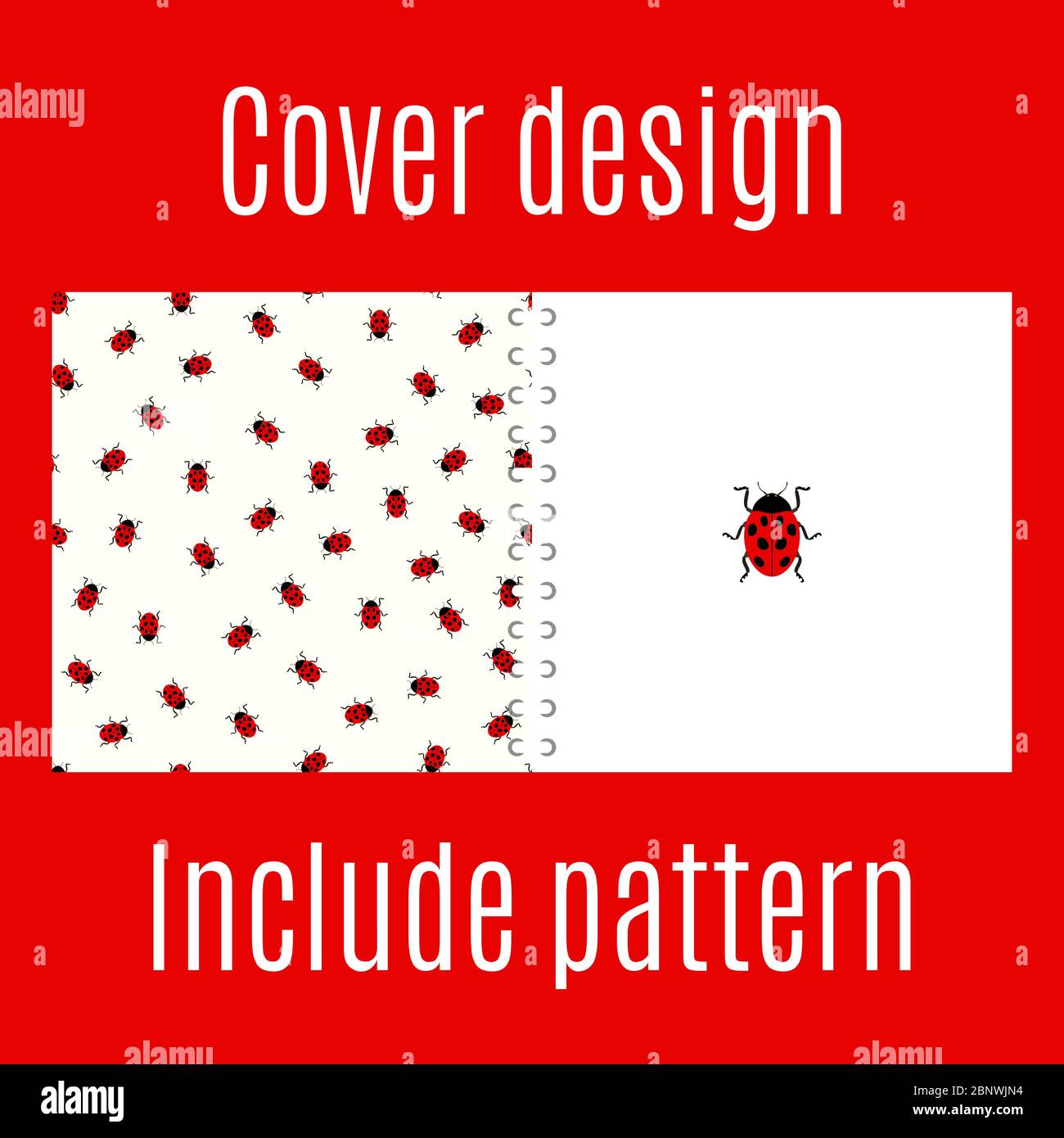 Cover design for print with ladybug pattern. Vector illustration Stock ...